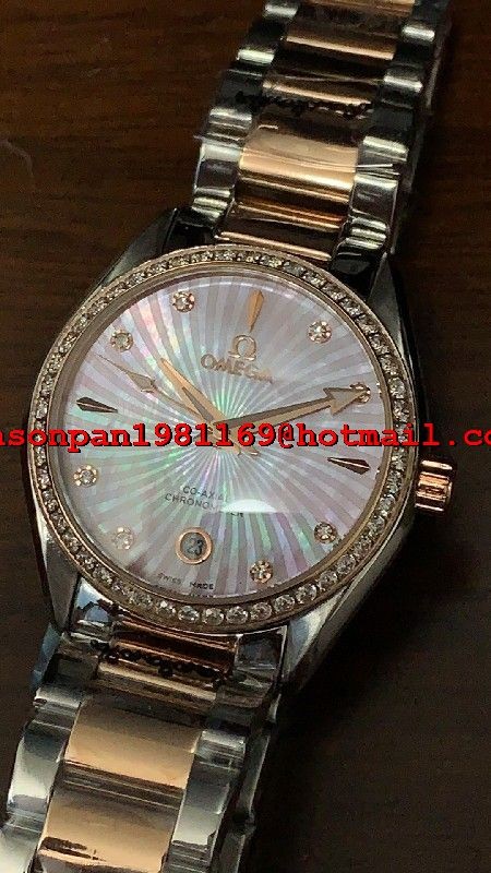Jason Watch Shop——Omega Lady Two Tone Pink Face Diamond Bezel Quartz